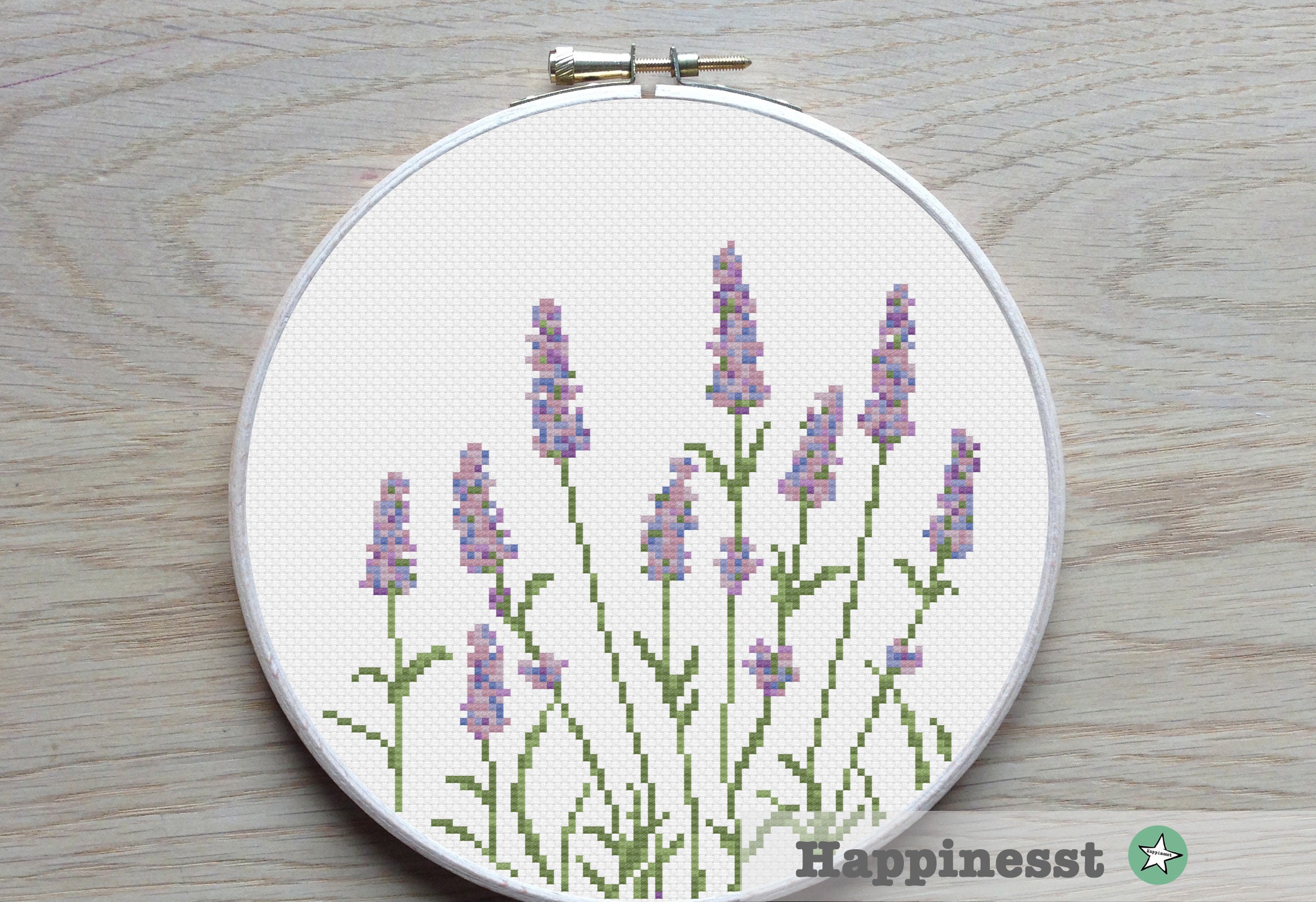 Cross Stitch Pattern Lavender Modern Cross Stitch Flower - Etsy