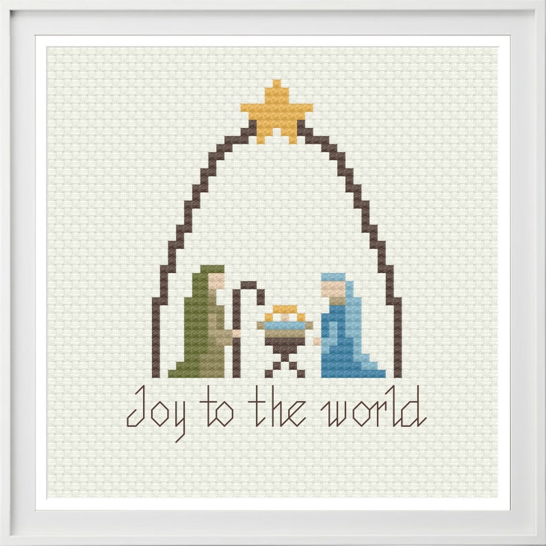 Christmas Cross Stitch Pattern Nativity Scene Joy to the - Etsy