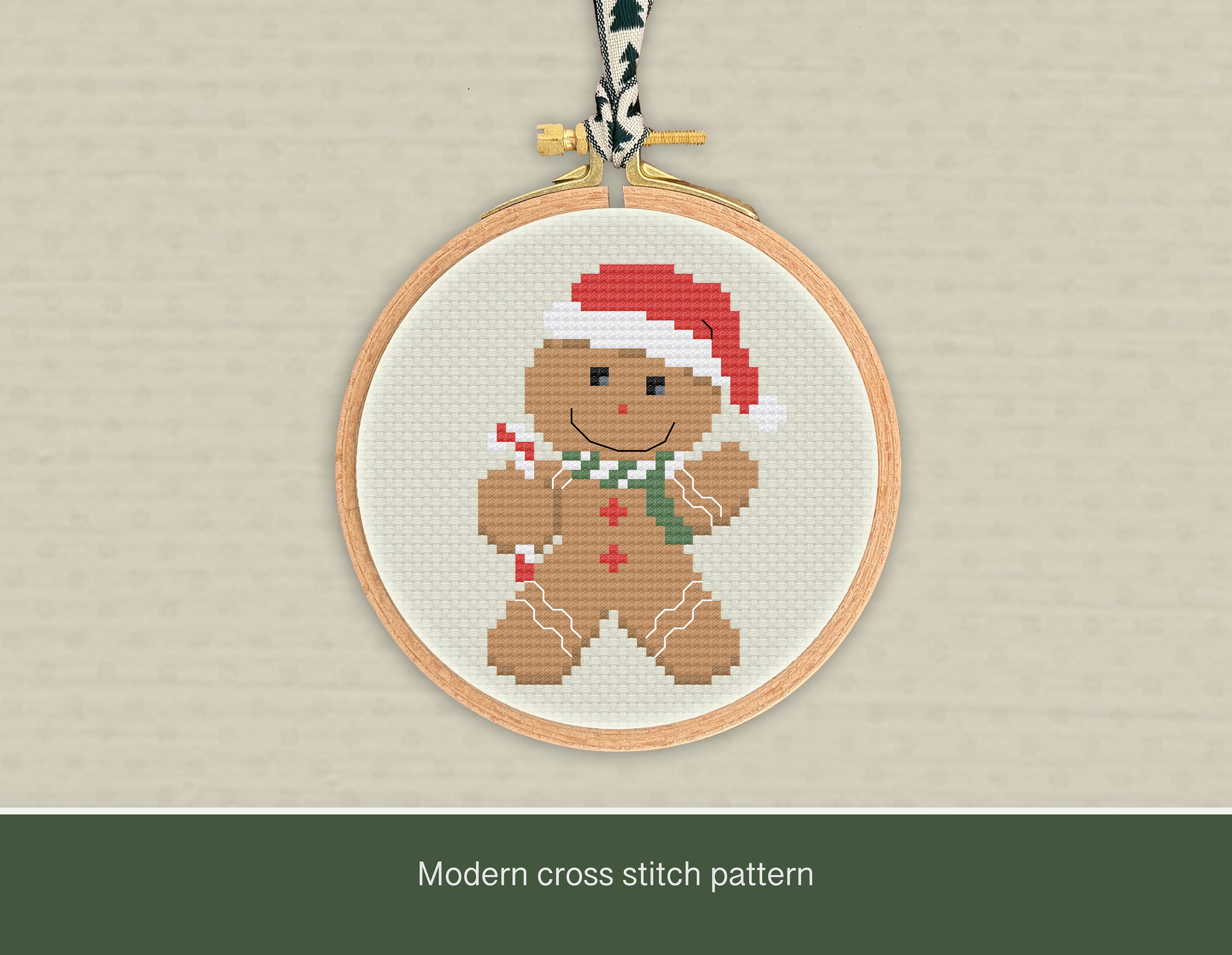 Christmas Cross Stitch Pattern, Gingerbread Man Ornament, 4 Inches ...