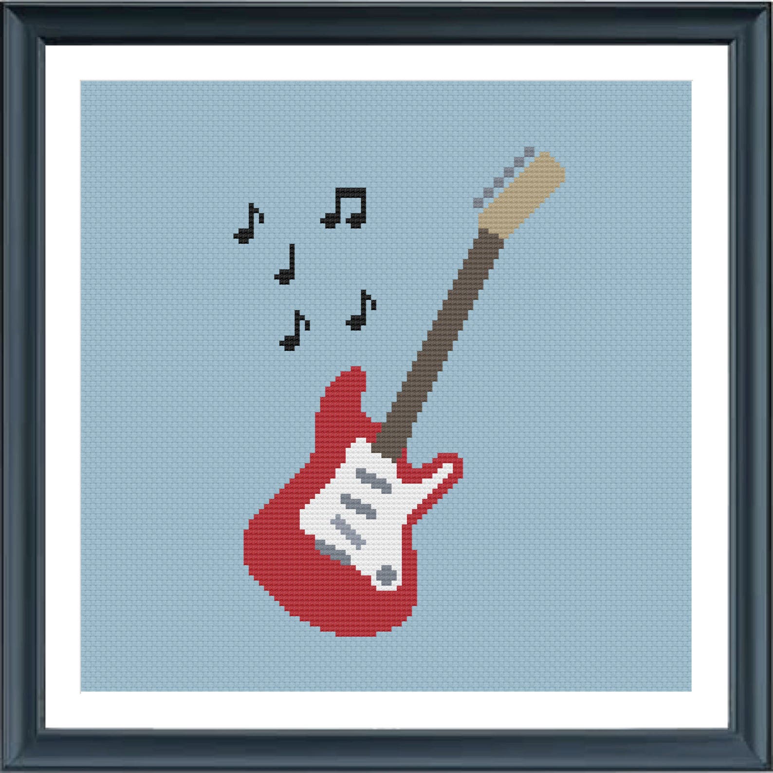 Cross Stitch Pattern Electric Guitar Modern Cross Stitch - Etsy