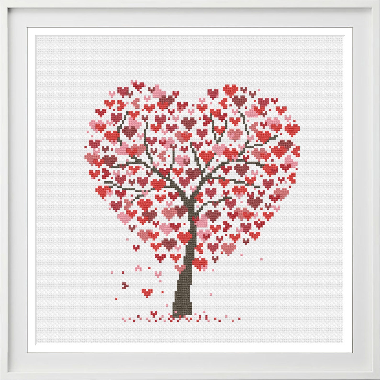 Cross Stitch Pattern Love Tree Heart Modern Pattern Wedding | Etsy