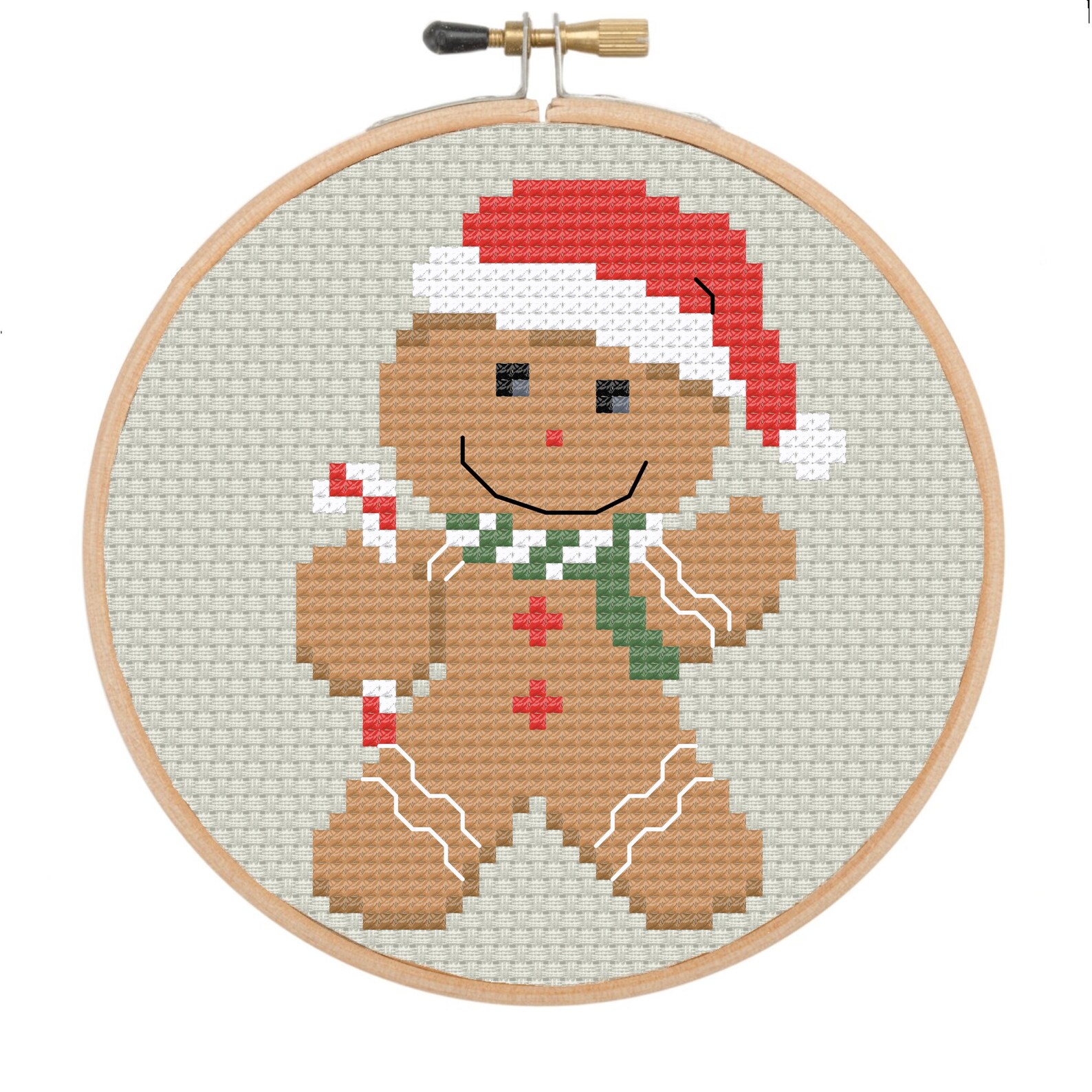 Christmas Cross Stitch Pattern, Gingerbread Man Ornament, 4 Inches ...