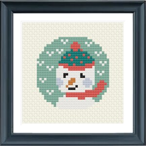 Christmas Cross Stitch Pattern, Mini Snowmen, Set of 7, Christmas ...