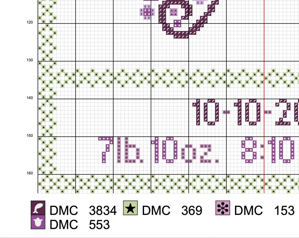 Cross Stitch Pattern Baby Birth Sampler Birth Announcement - Etsy