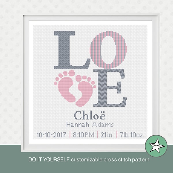 Baby Feet Cross Stitch Pattern - Etsy