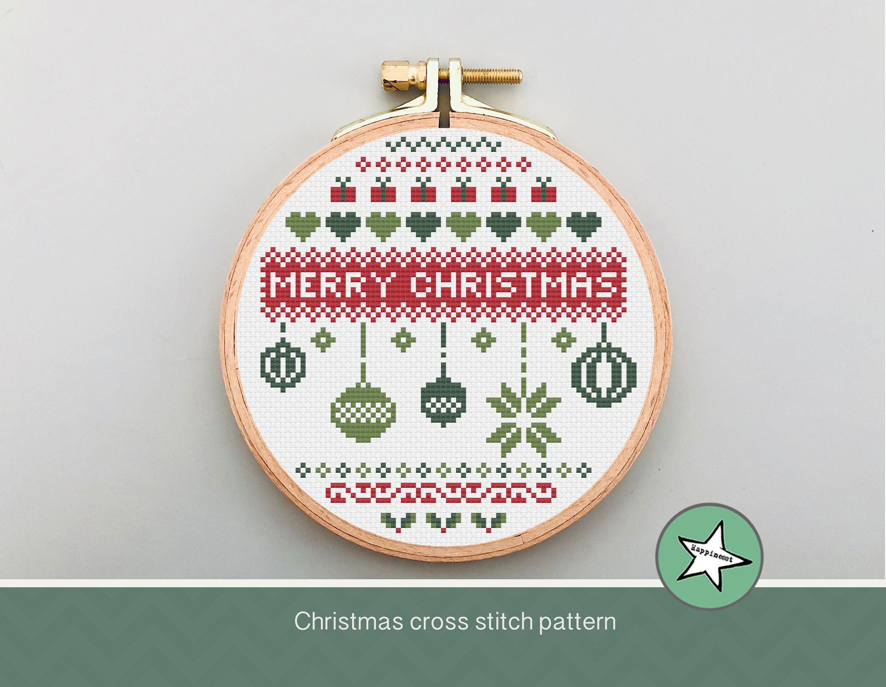 Christmas Ornament Cross Stitch Pattern Nordic Baubles | Etsy