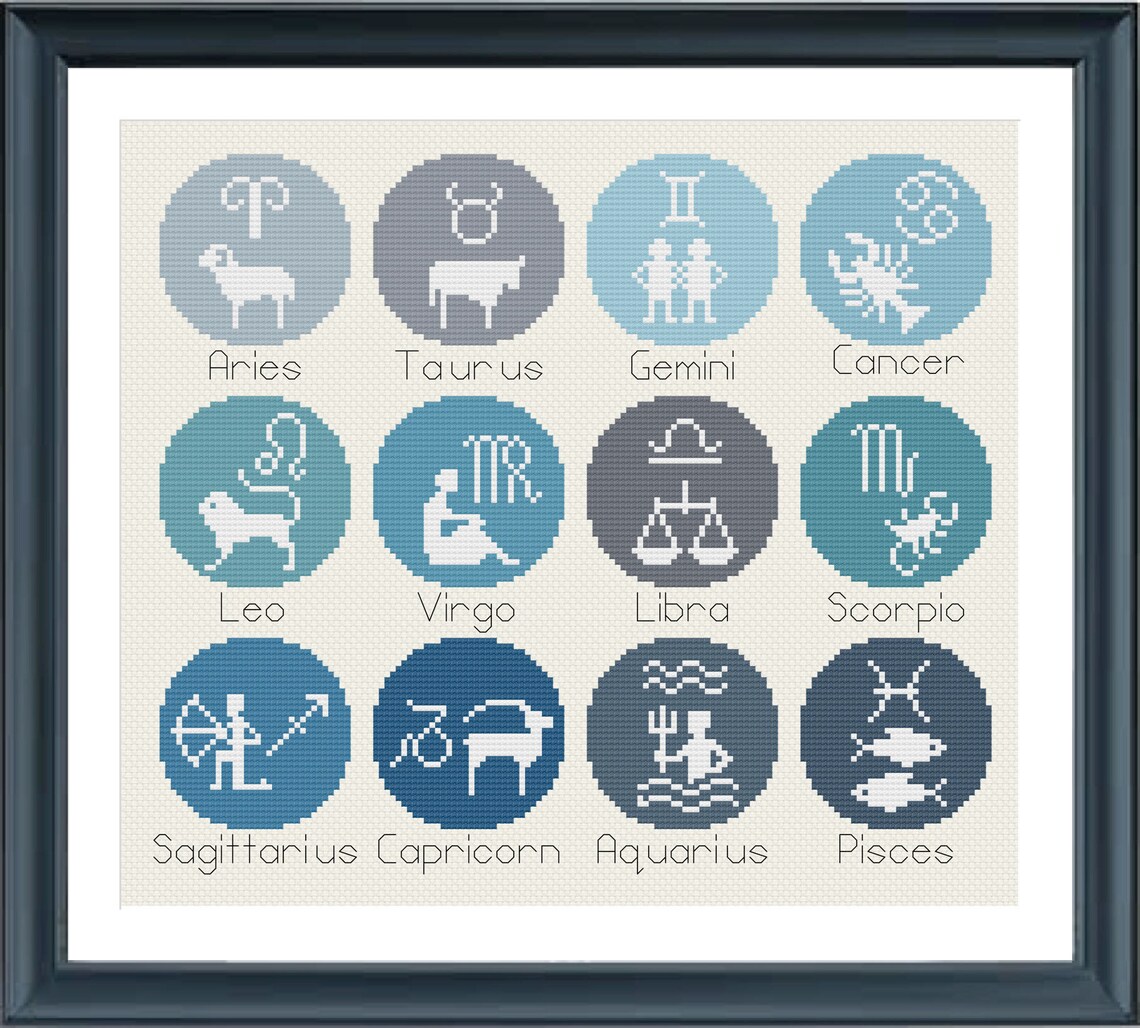 Cross Stitch Pattern Zodiac, Zodiac Signs, Constellation, PDF ...