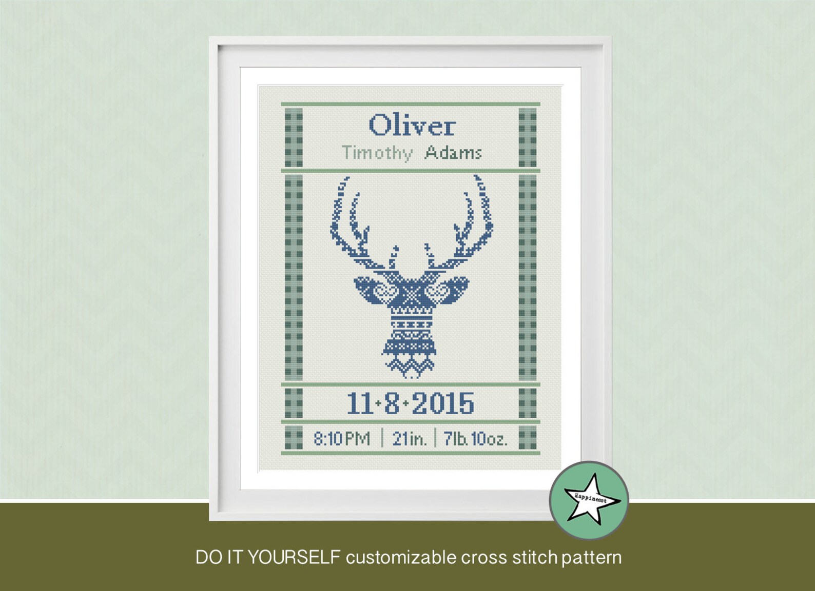 Cross Stitch Baby Birth Sampler Birth Announcement Nordic - Etsy