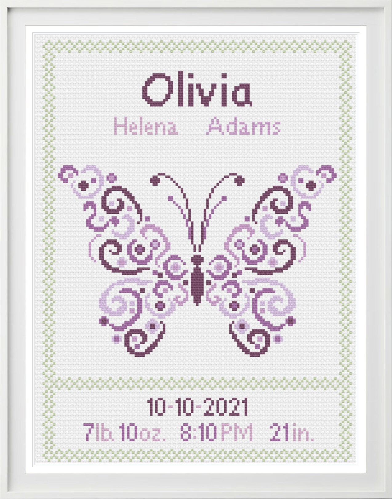 Cross Stitch Pattern Baby Birth Sampler Birth Announcement - Etsy