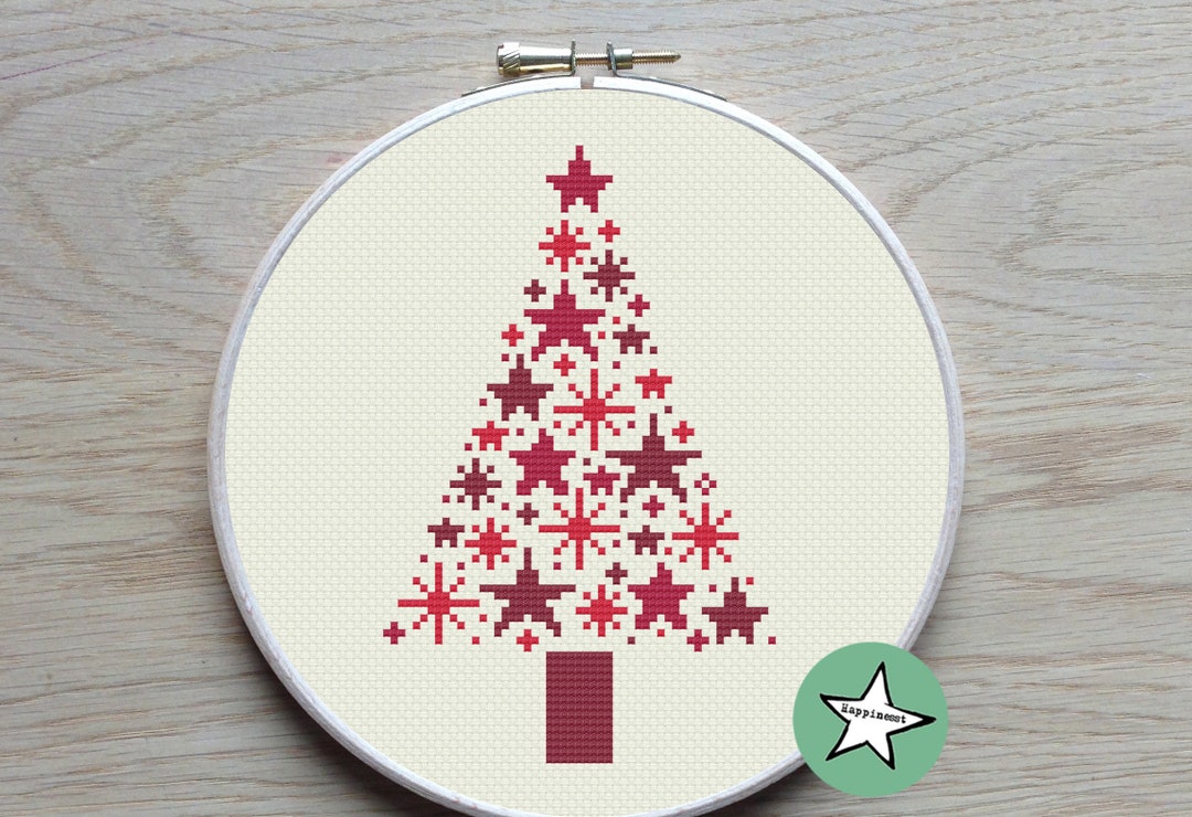 Christmas Cross Stitch Pattern, Christmas Tree, Stars, Decoration, PDF ...