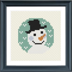 Christmas Cross Stitch Pattern, Mini Snowmen, Set of 7, Christmas ...