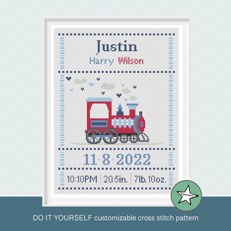 Train Cross Stitch - Etsy