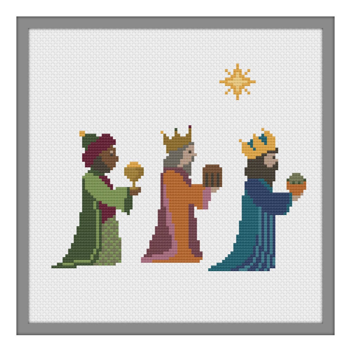 Christmas Cross Stitch Pattern 3 Wise Men Nativity Scene | Etsy
