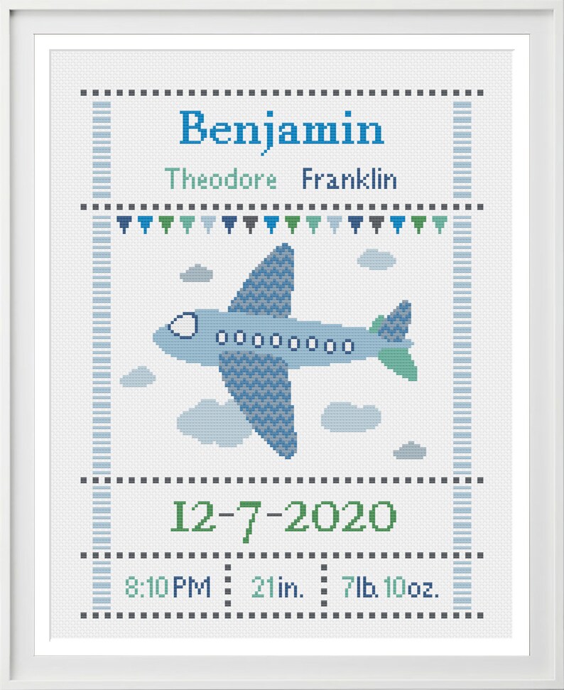 Cross stitch pattern baby birth sampler birth announcement | Etsy