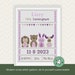 Cross Stitch Pattern Baby Birth Sampler Farm Animals, Barn Yard, Birth ...
