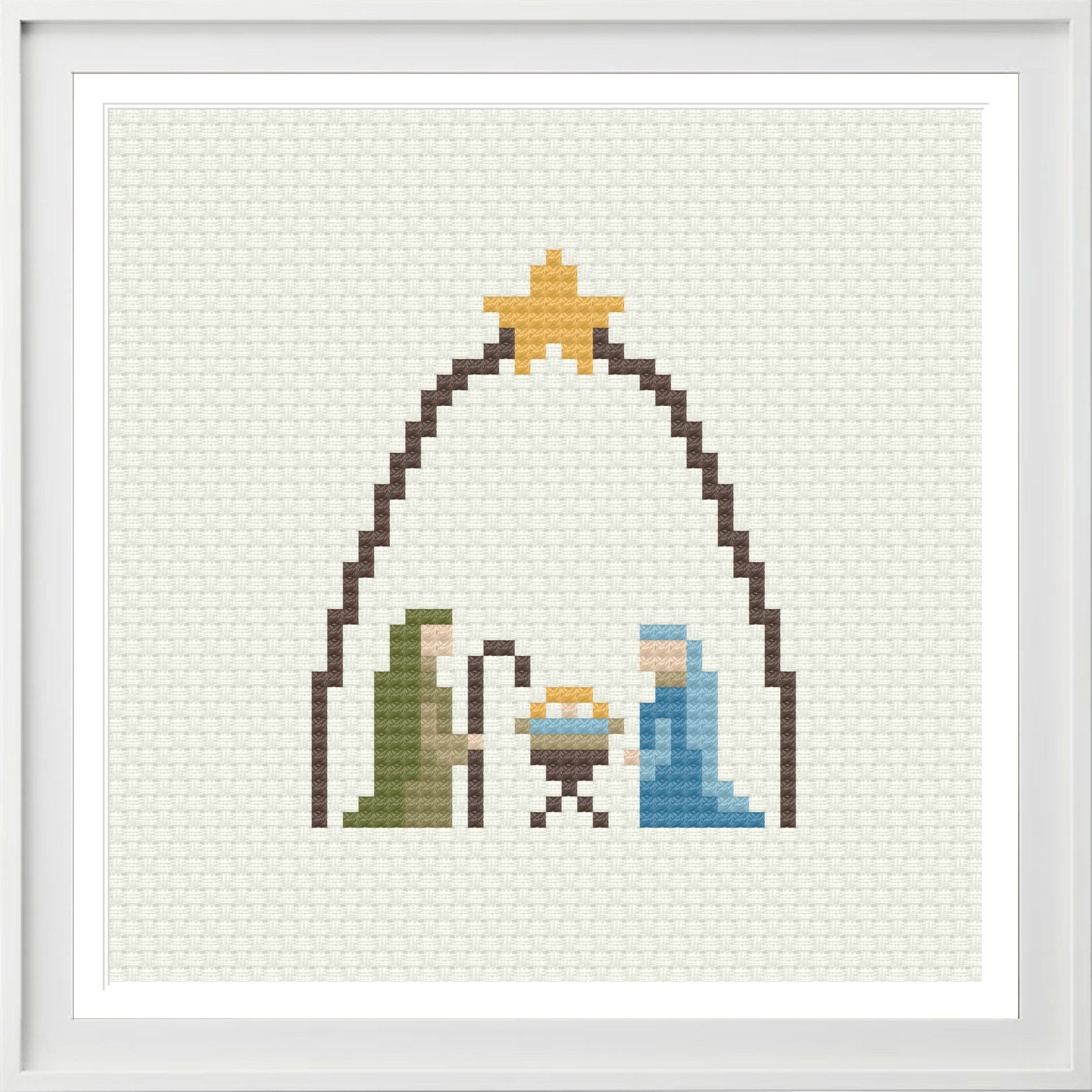 Christmas Cross Stitch Pattern, Nativity Scene 2, Small Christmas ...
