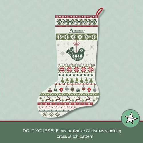 Christmas Stocking Cross Stitch Pattern Dachshund DIY - Etsy