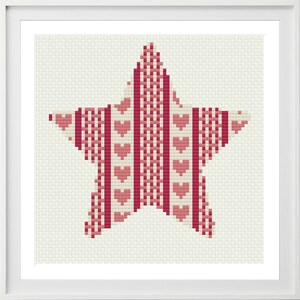 Christmas Cross Stitch Pattern, Star Ornaments, Set of 3, Christmas ...
