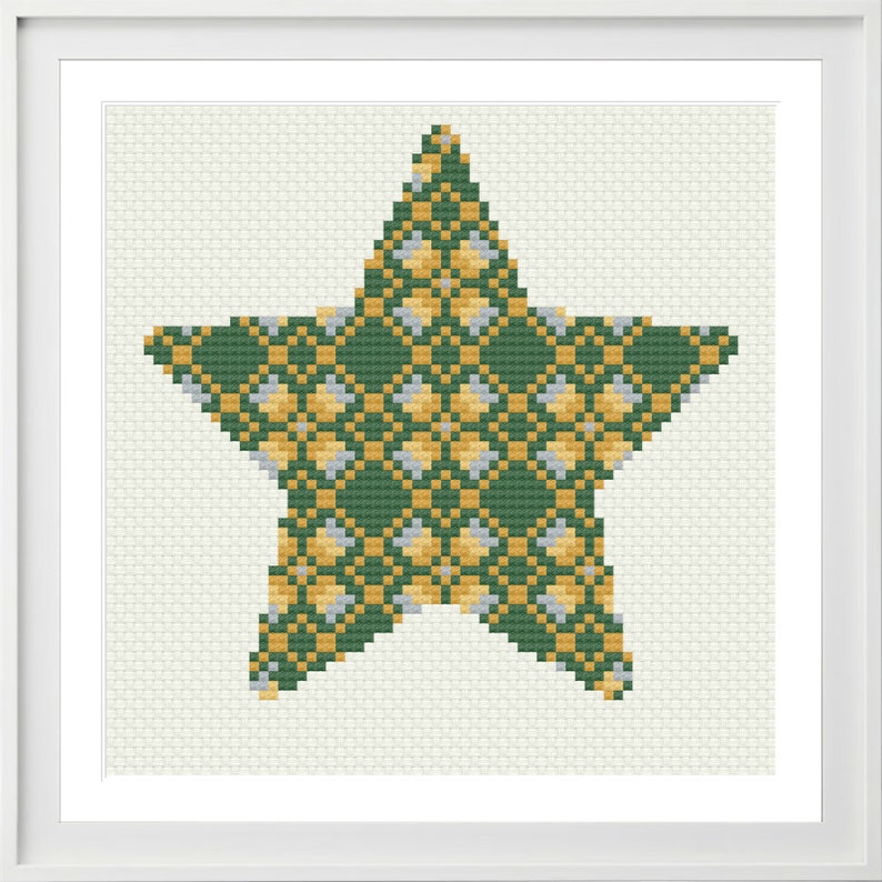 Christmas Cross Stitch Pattern, Star Ornaments, Set of 3, Christmas ...