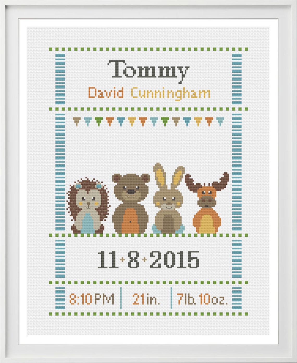 Cross Stitch Pattern Baby Birth Sampler Birth Announcement - Etsy