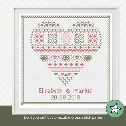 Wedding Cross Stitch Pattern Love Tree Heart DIY | Etsy
