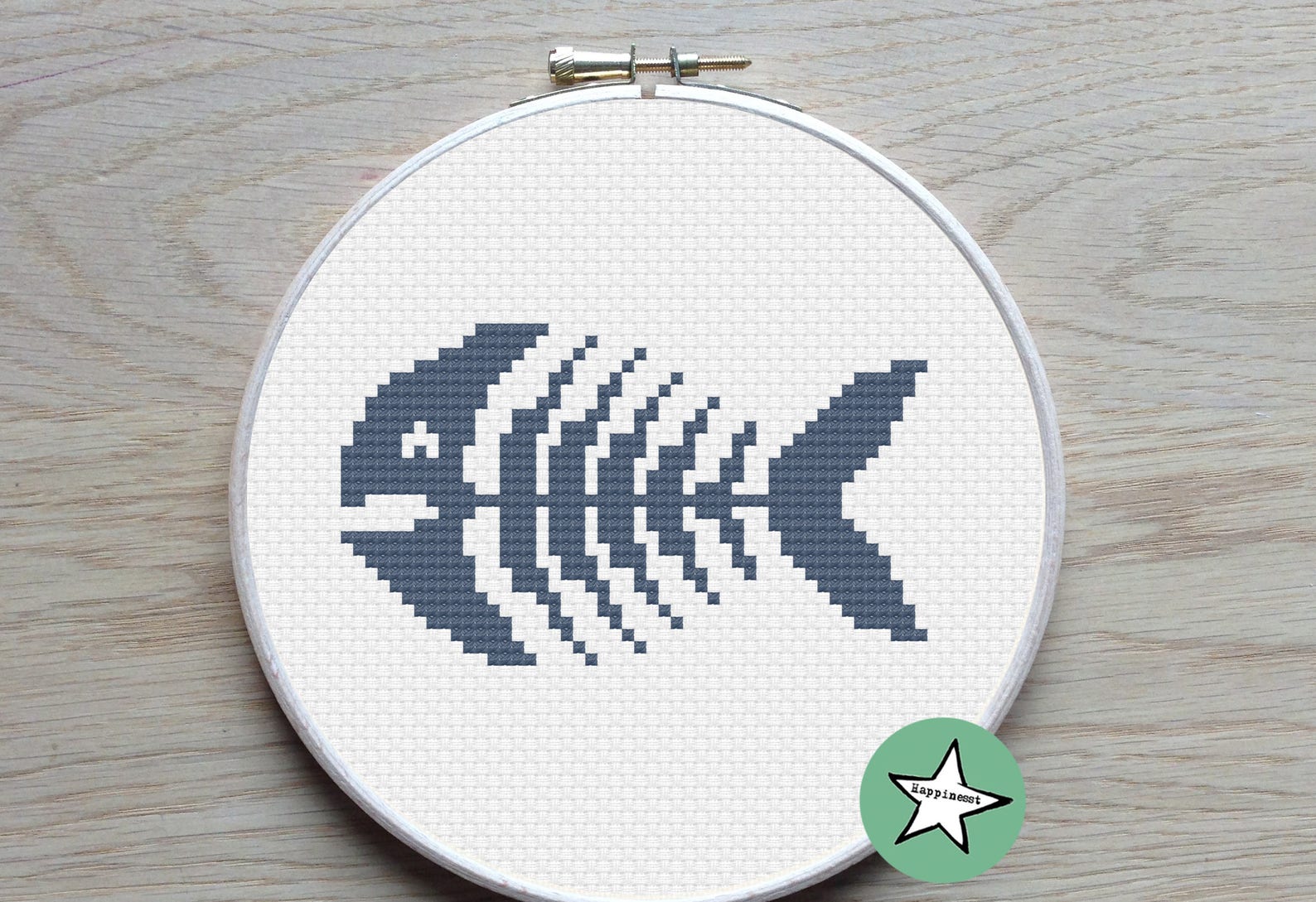 Cross Stitch Pattern Fish Fish Skeleton Modern Cross Stitch - Etsy