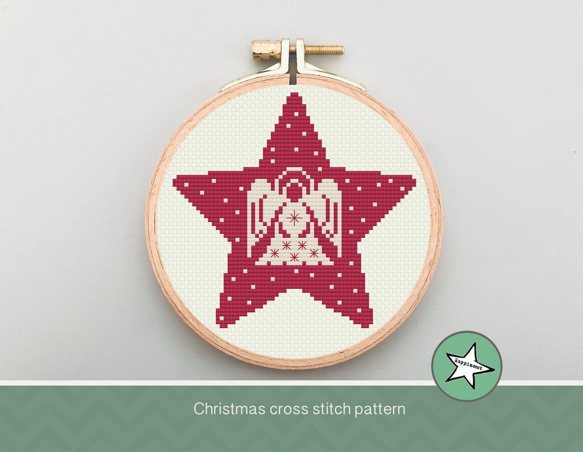 Christmas Cross Stitch Pattern Star and Angel Ornament - Etsy