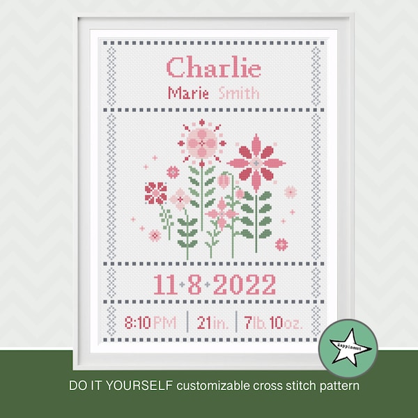 Birth Sampler - Etsy