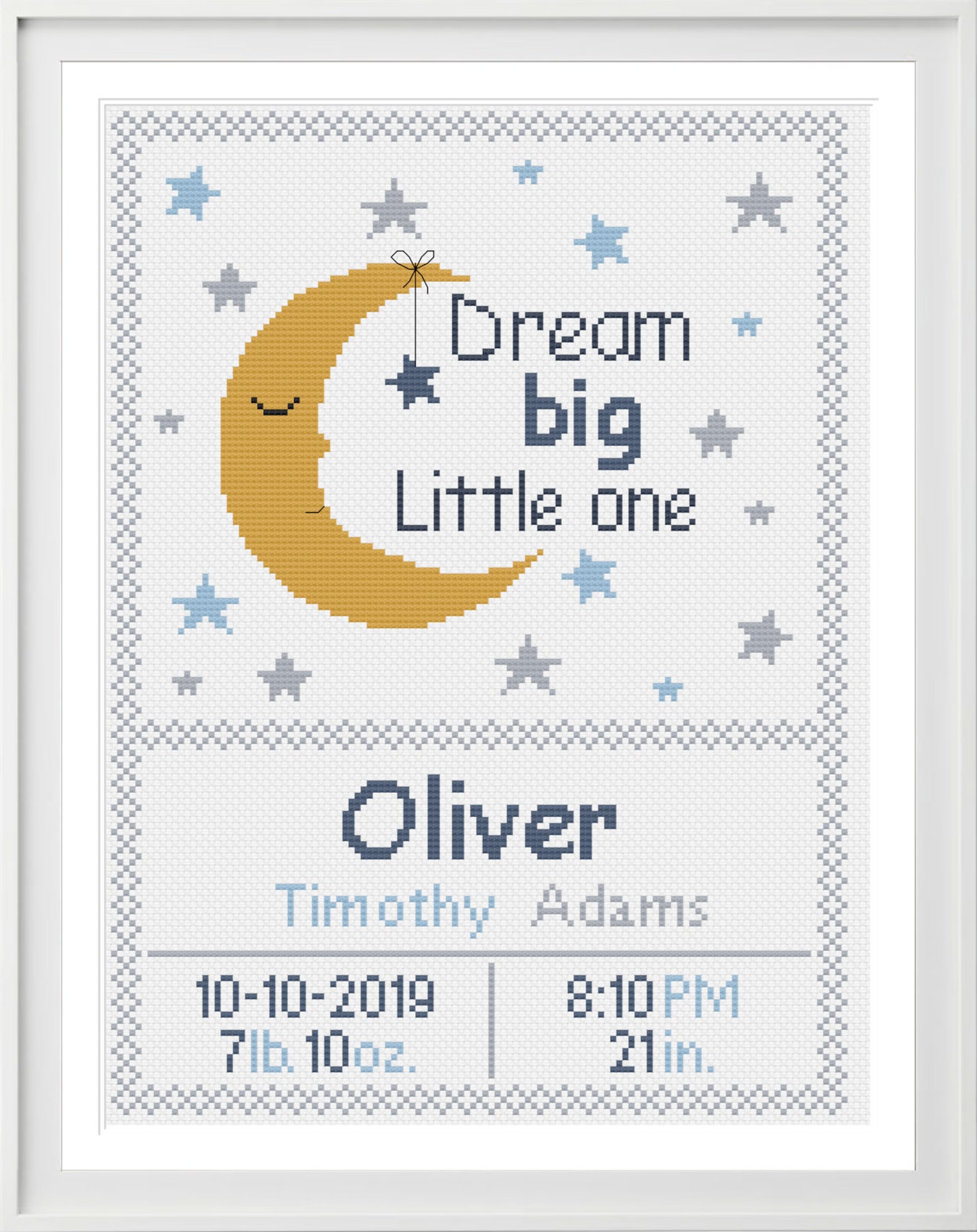 Cross Stitch Pattern Baby Birth Sampler Birth - Etsy