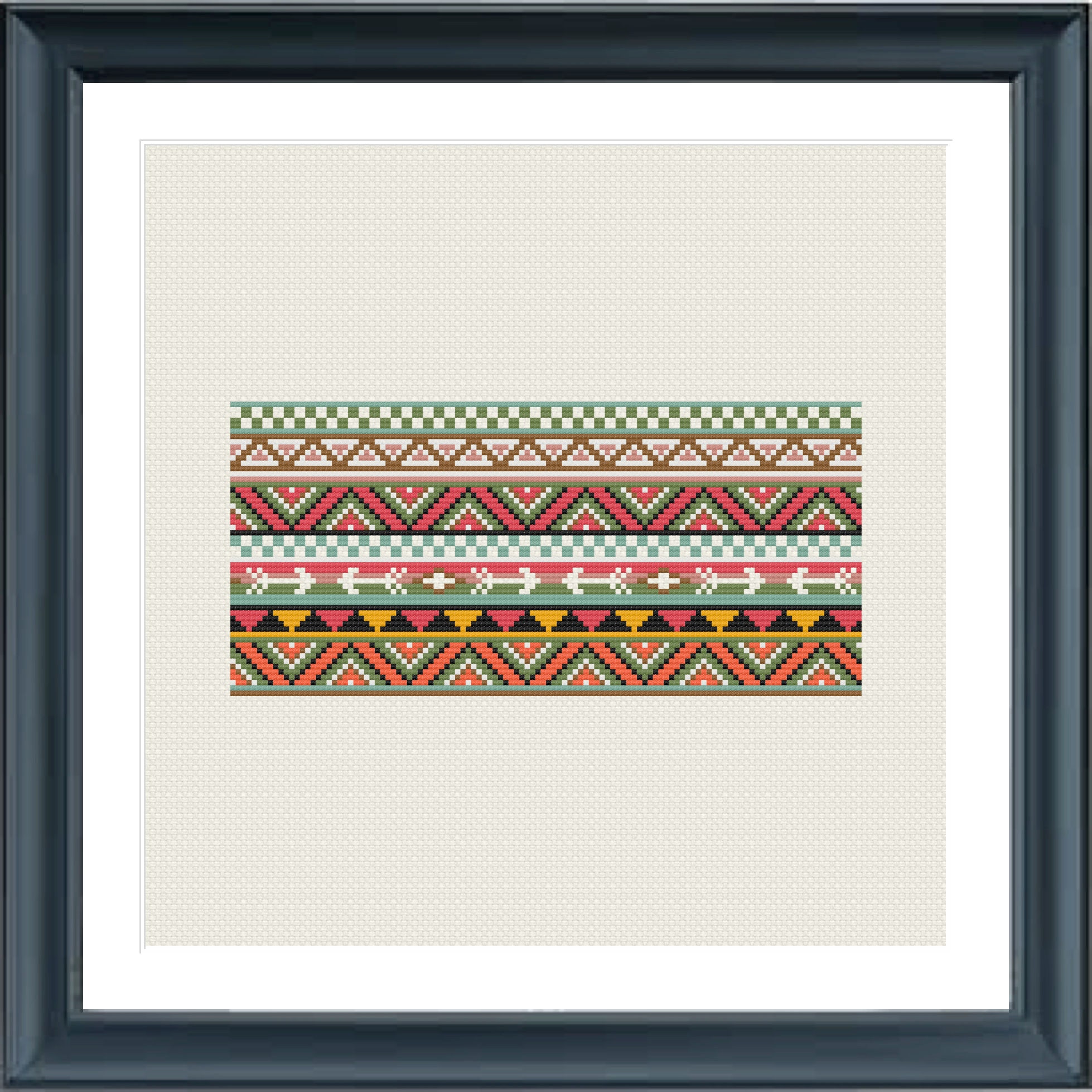 Cross stitch borders pattern aztec inspired PDF pattern | Etsy