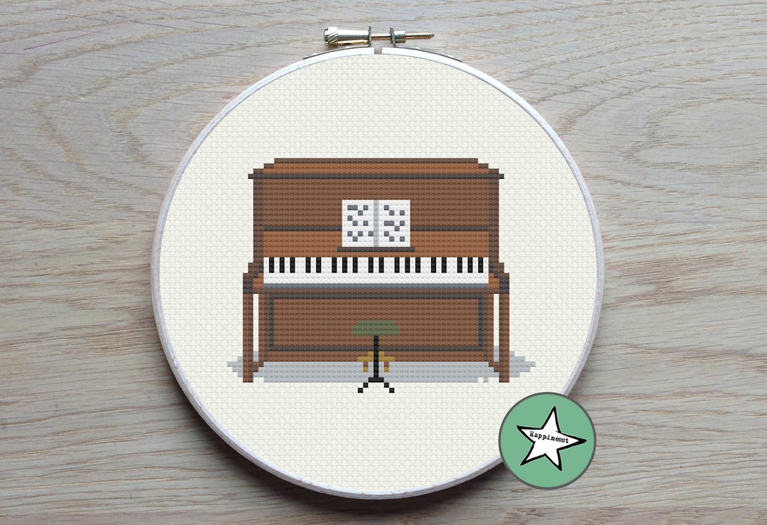 Cross Stitch Pattern Piano, Modern Cross Stitch, Music, PDF, ** Instant ...