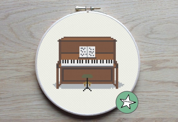 Cross Stitch Pattern Piano Modern Cross Stitch Music PDF | Etsy