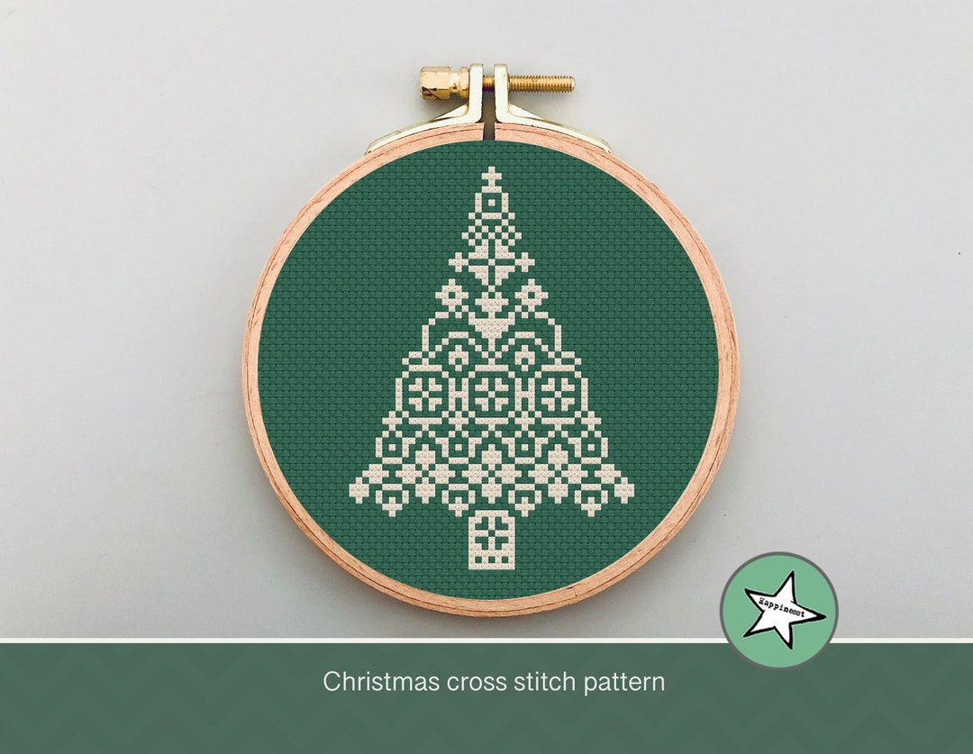 Christmas Cross Stitch Pattern, Christmas Tree Lace Look Small Size ...