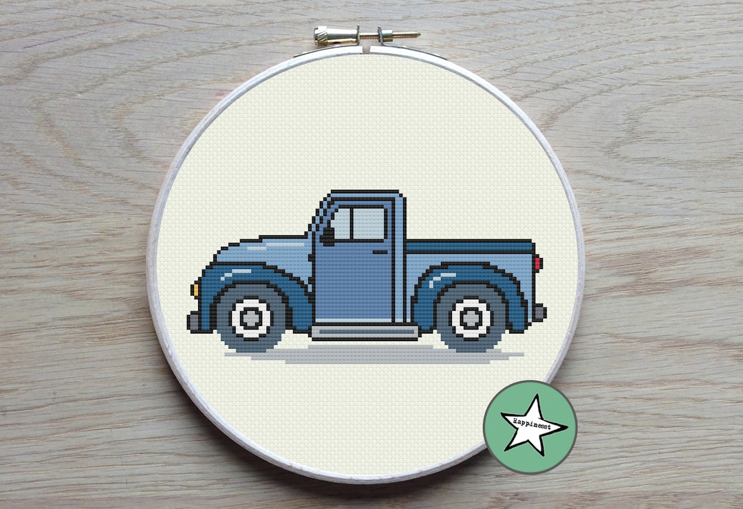 Cross Stitch Pattern Truck, PDF, Modern Cross Stitch, Vintage Pick up ...
