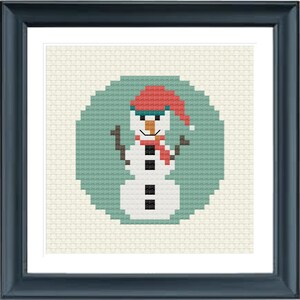 Christmas Cross Stitch Pattern, Mini Snowmen, Set of 7, Christmas ...