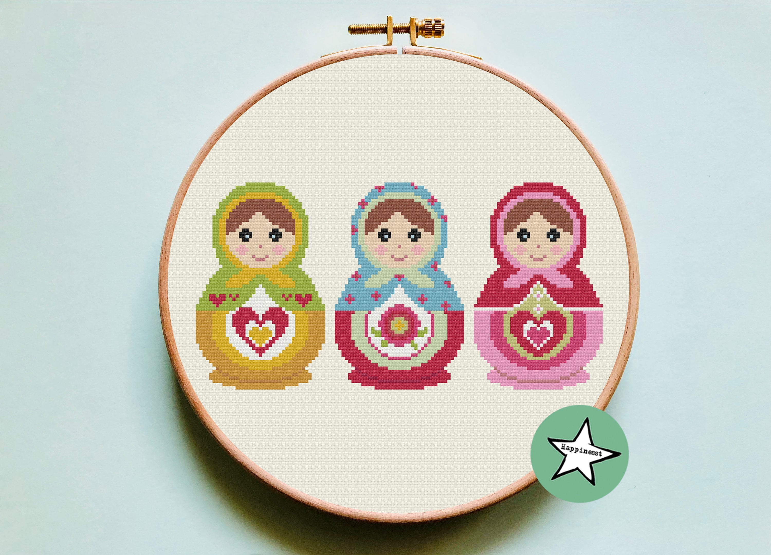 Cross stitch pattern Matryoshka dolls modern cross stitch | Etsy