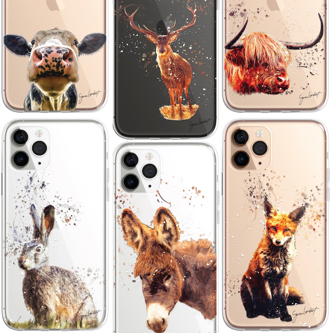 Wildlife iPhone Case Splatter Art CLEAR Phone Cover Case for iPhone 16 ...
