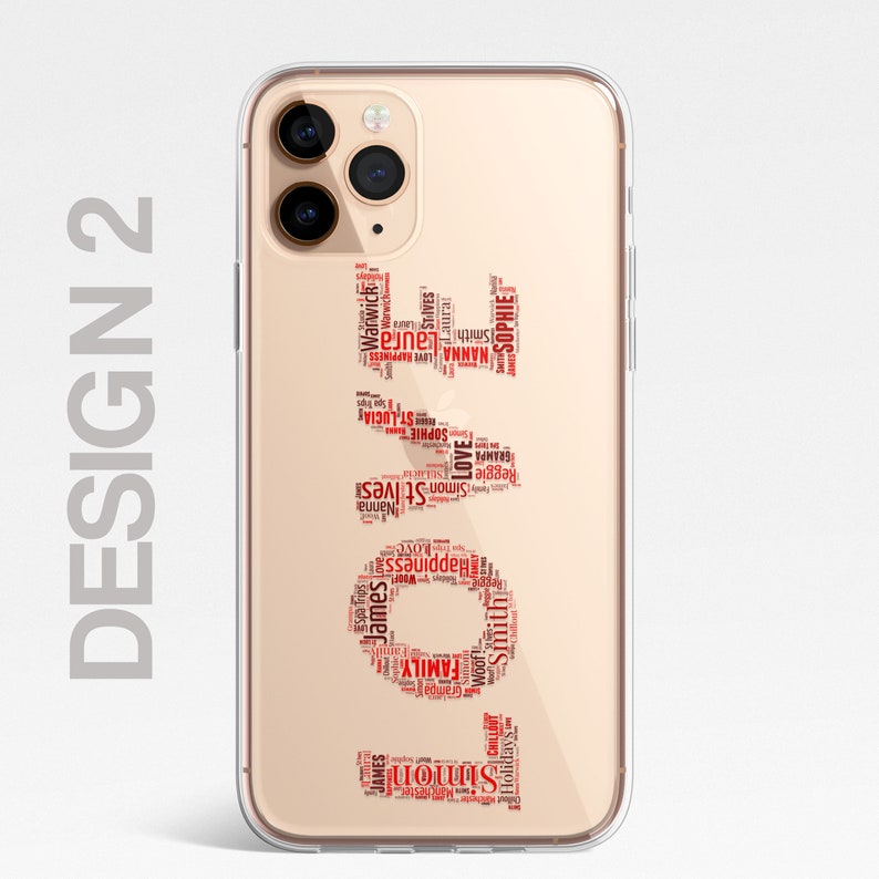 Personalised Initials Names Custom Silicone CLEAR Phone Case | Etsy