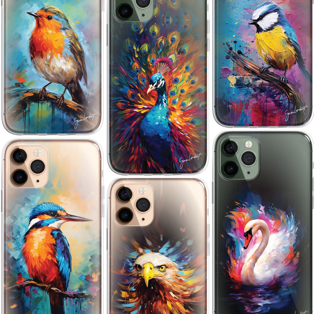 Wildlife Birds iPhone Case Pallette Knife Art CLEAR Phone Cover Case ...