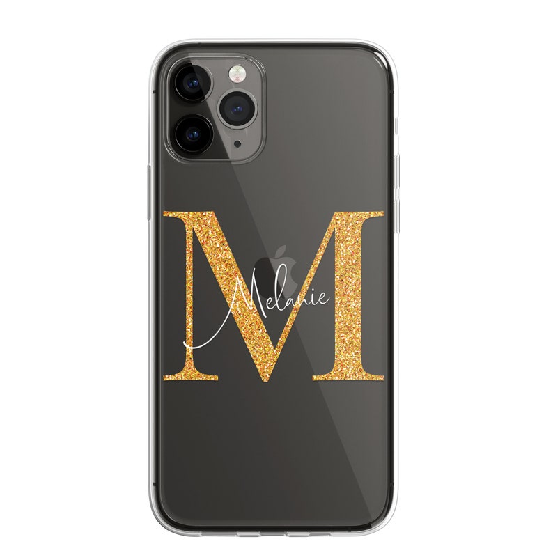 Iphone Case Personalised Glitter Style Custom Initials Name - Etsy UK