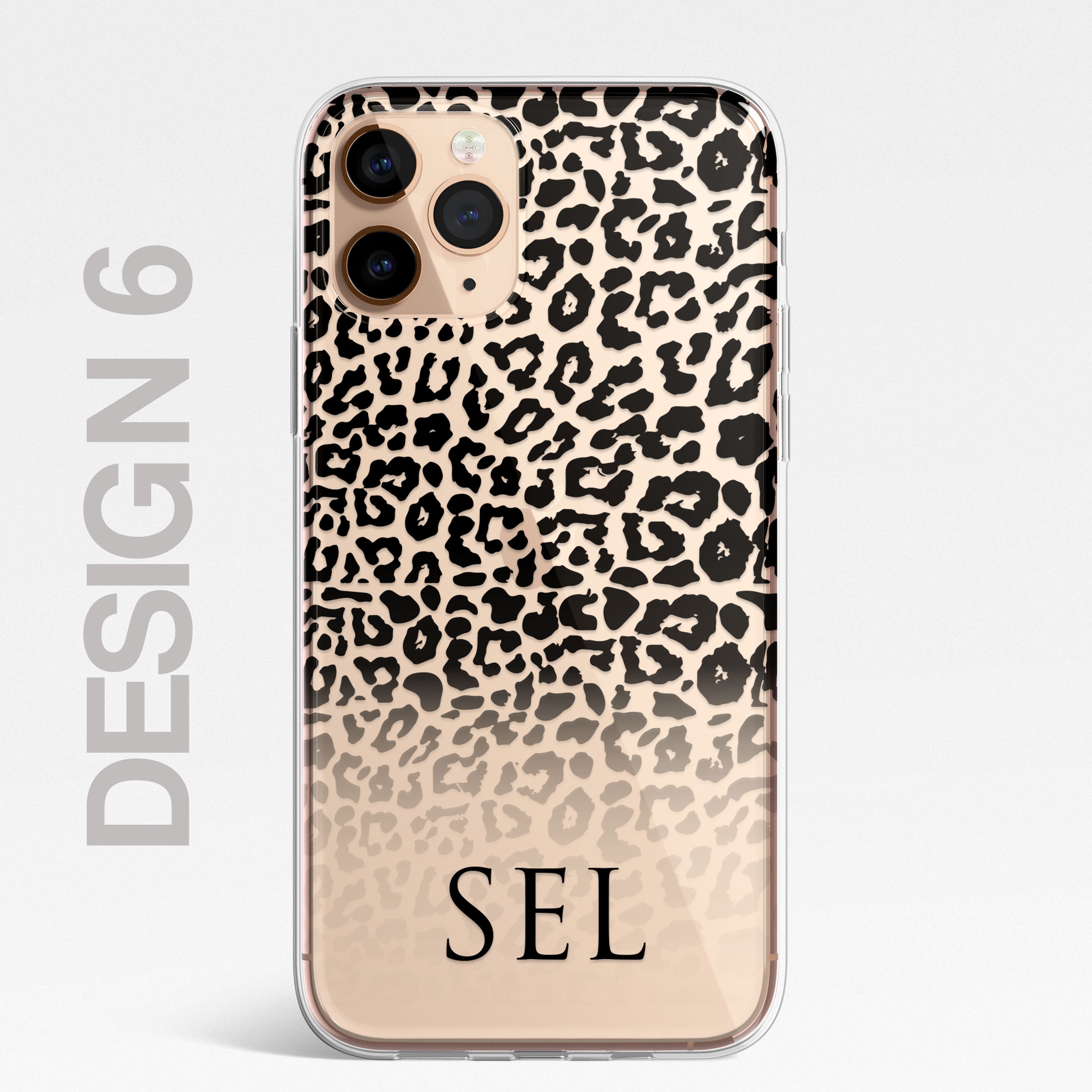 Personalised Initials Custom Silicone CLEAR Phone Case Cover Animal ...