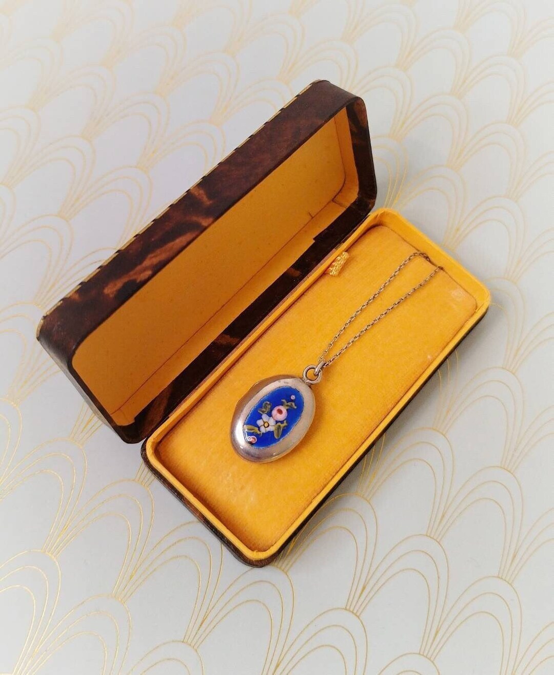 Luxury Antique French Silver Enamel Locket, Victorian Locket, Art ...