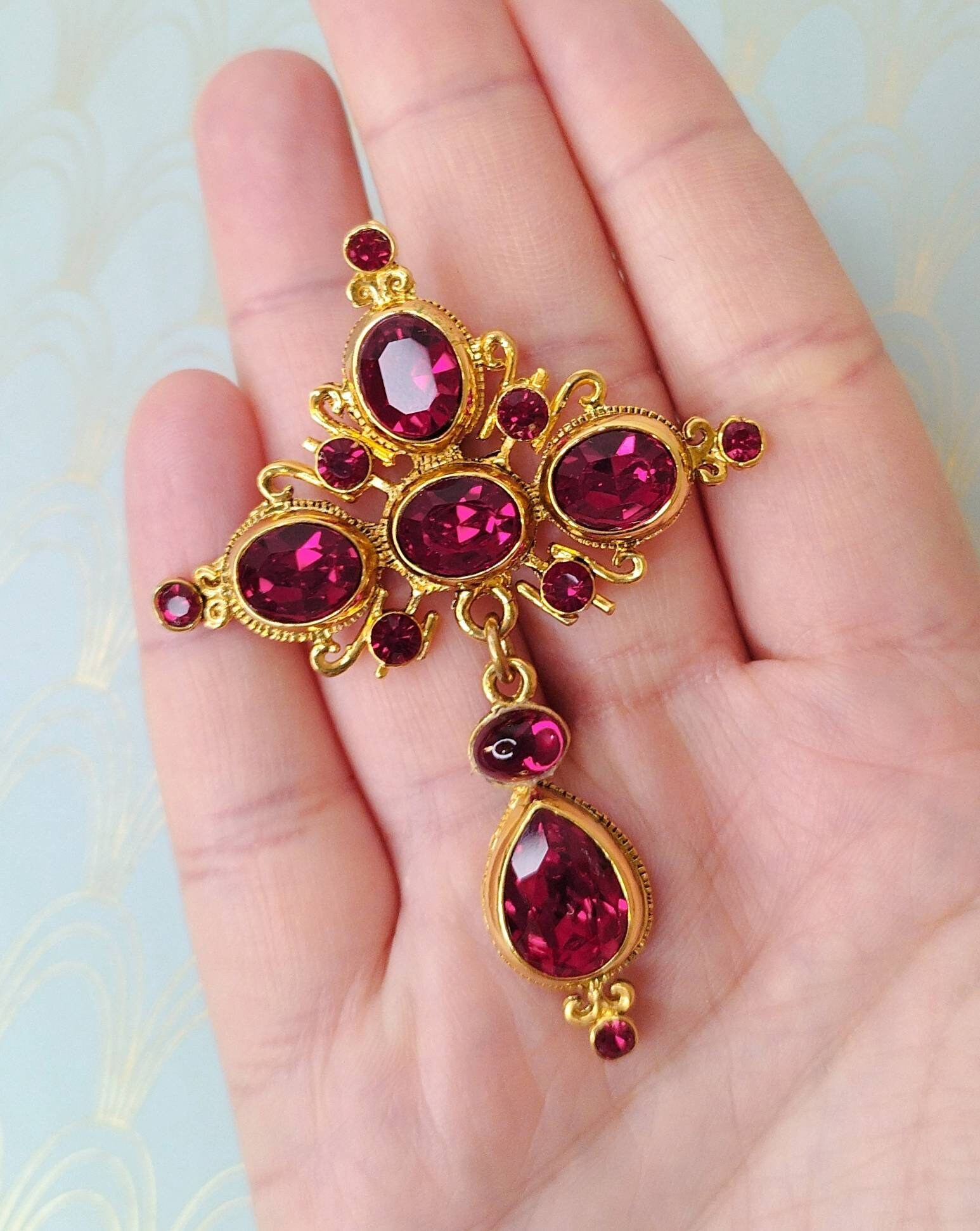Vintage French Bijoux Regional, Gold Crucifix Pendant, Luxury French ...