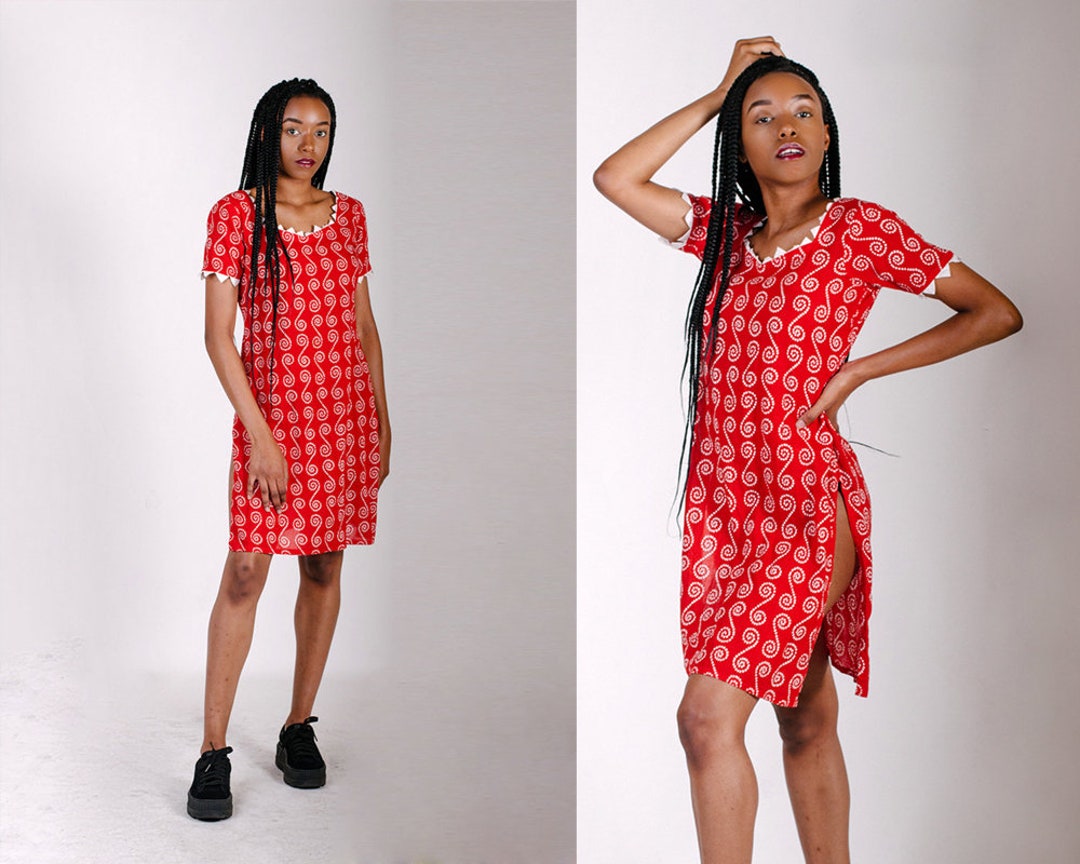 African Dress Red African Dress Red Tribal Dress African Print - Etsy