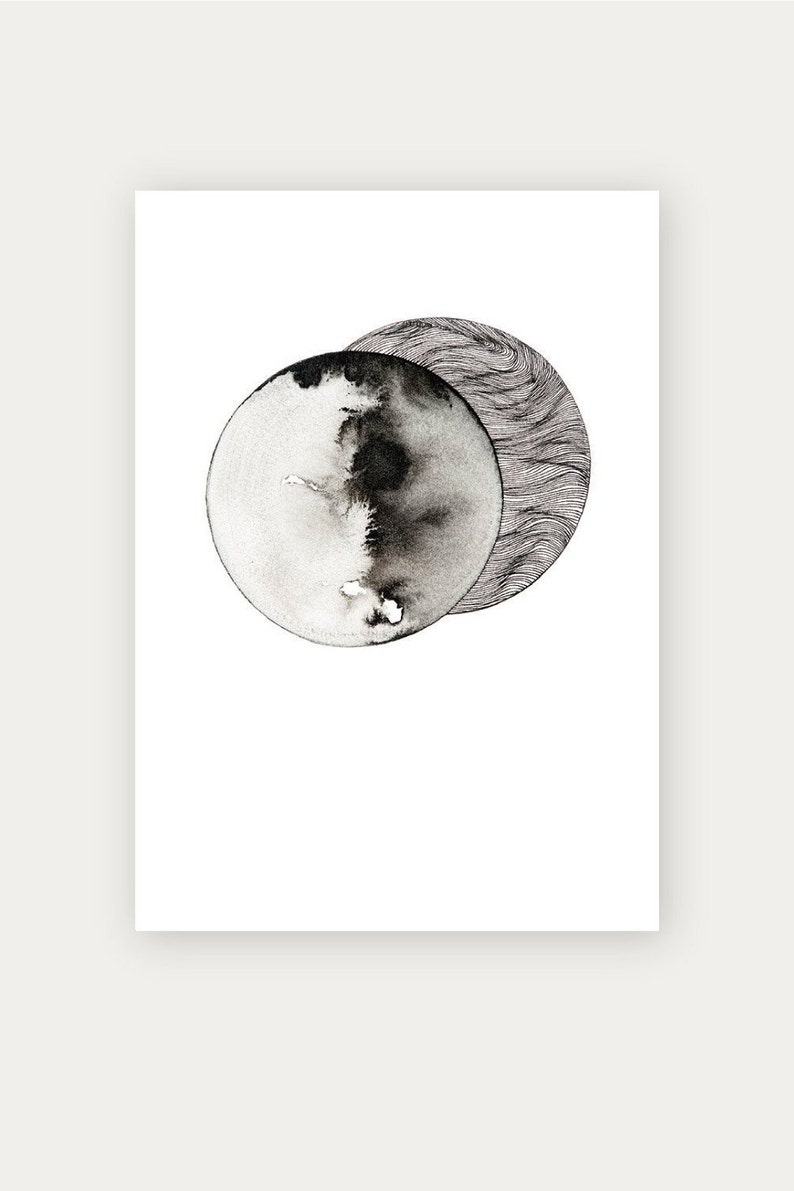 Small Moon 02 Giclee Art Print Fine Line Drawing - Etsy