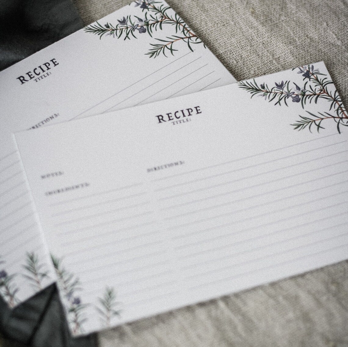Printable Recipe Card, Instant Download, Rosemary Design - Etsy Canada