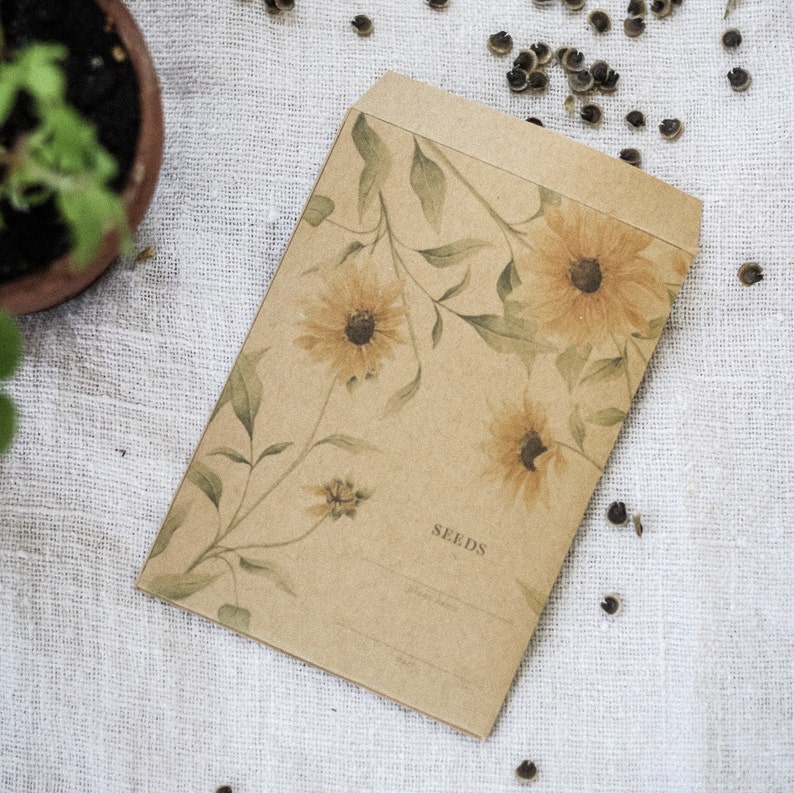 Printable Seed Packet, Instant Download, Sunflower Design - Etsy