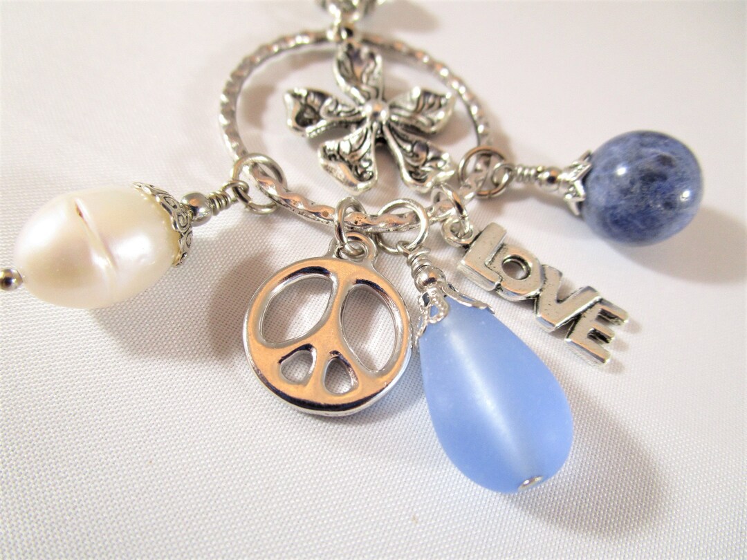 Flower Necklace / Peace Necklace / Flower Child / Peace Sign / Hippie ...
