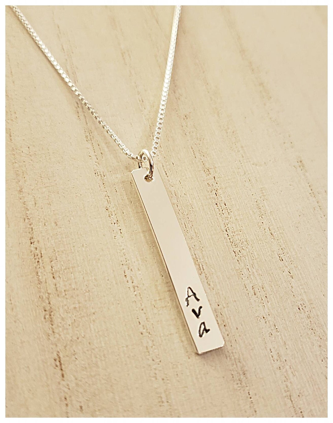 Sterling Silver Name Plate, 1.25" Inch, Name Bar, Monogram, Hand ...