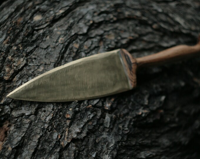 Witches Ritual Bronze Knife Hand Forged Athame With Amber - Etsy